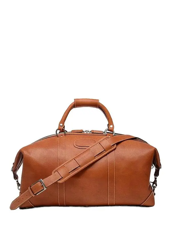 KORCHMAR Twain Leather Weekender Duffel Bag - Pebbled Tan