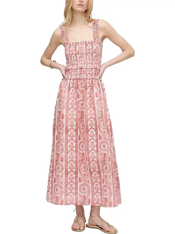 Hill House Home The Azalea Maxi Nap Dress - Coral Corsica Paisley