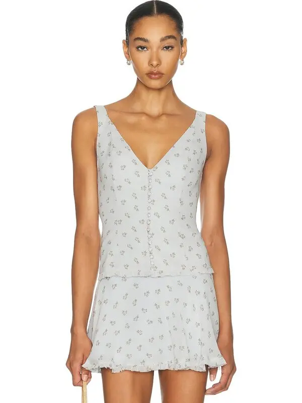 MIRROR PALAIS Blueberry Vest Top In Baby - Blue