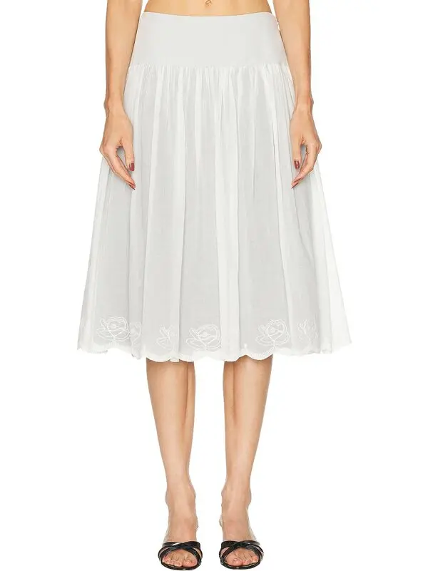 MIRROR PALAIS Petal Lady Length Skirt - Antique White