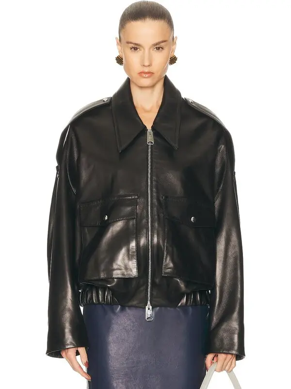 Khaite Owey Leather Jacket - Black