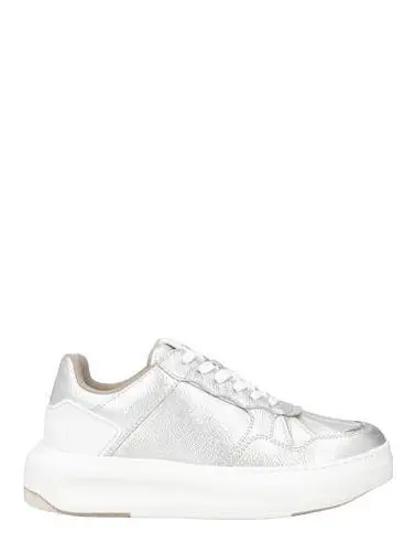 Emporio Armani Leather Sneakers - Silver