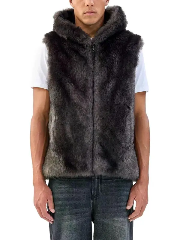 UNREAL FUR Faux-fur Hooded Jacket - Grey