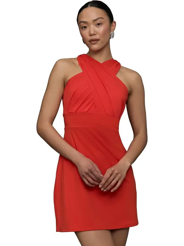 Goldbergh Vista Draped Overlay Dress - Sunset