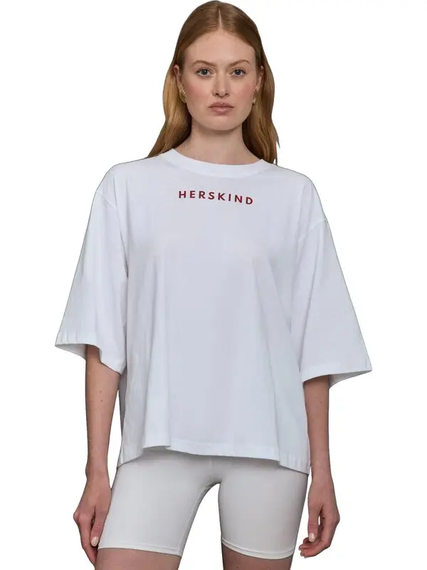 HERSKIND Logo T-shirt - White - Red Logo