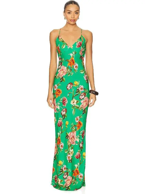 Alice + Olivia Loma Maxi Dress - Green