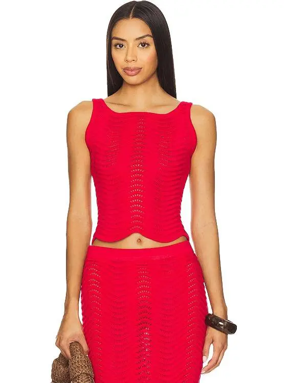 CIN CIN Arc Knit Top - Red