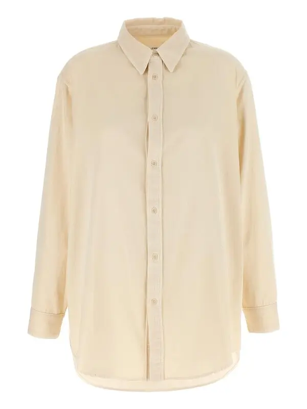 LEMAIRE Relaxed Fit Cotton Canvas Shirt - White