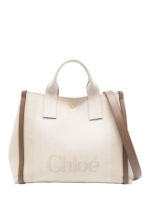 Chloé Carry Canvas Tote Bag - Beige