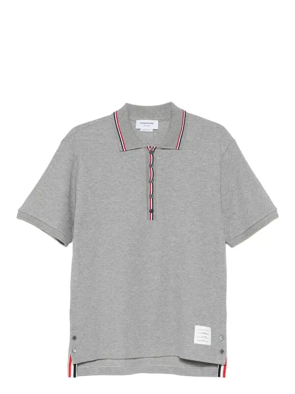 Thom Browne Rwb Cotton Polo Shirt - Light Grey