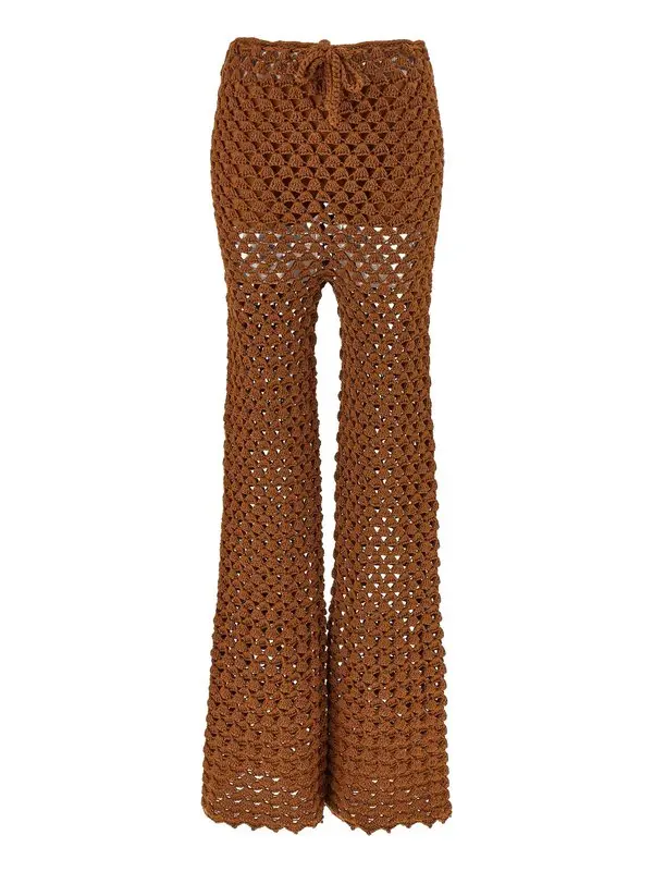 Ermanno Scervino Crochet Flared Pants - Brown