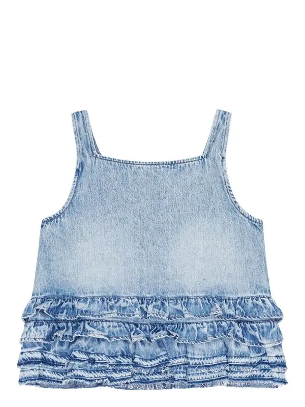 GANNI Organic Cotton Denim Top - Clear Blue