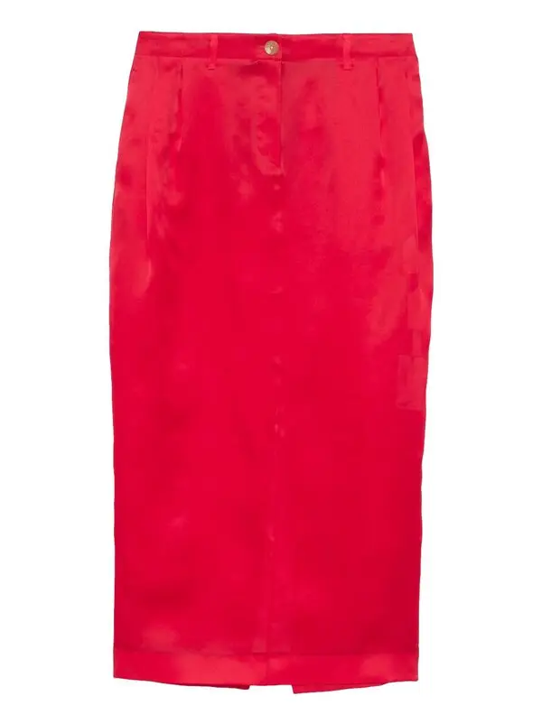 Khaite Lucian Silk Skirt - Red