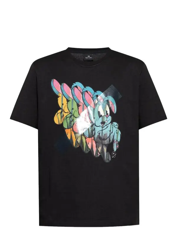Paul Smith Bunny Repeat Cotton T Shirt - Black