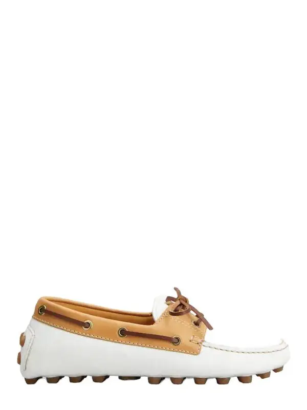 TOD'S Gommino Boat Loafers - Bianco/marrone