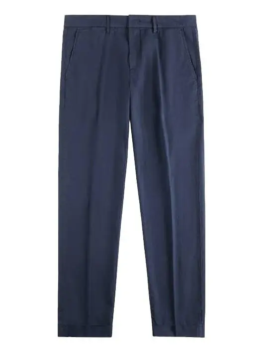 FAY Garment-dyed Stretch Poplin Capri Trousers - Blue