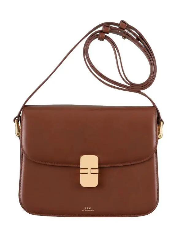 A.p.c. Grace Smooth Leather Bag - Brown
