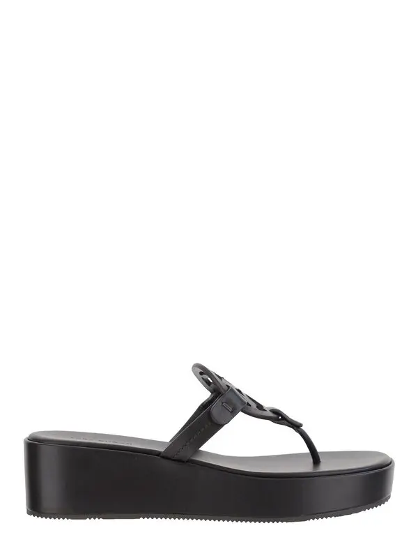 Tory Burch Miller Wedge Sandals - Marrone Scuro