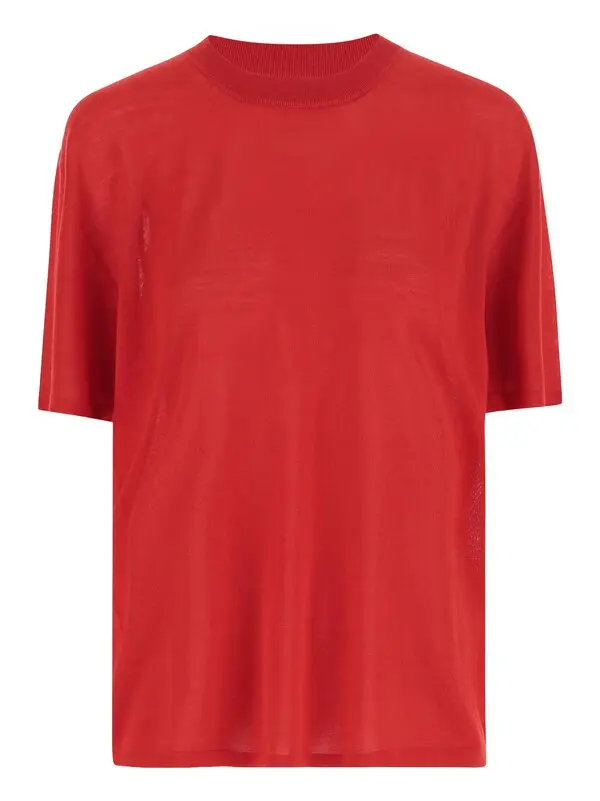ARMARIUM Wool T-shirt With Logo - Red