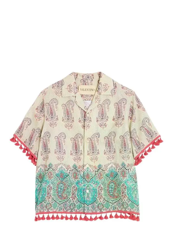 Valentino Garavani Voyage Imaginaire-print Bowling Shirt - White