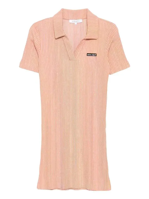 Maison Kitsuné Ribbed Polo Dress - Pink