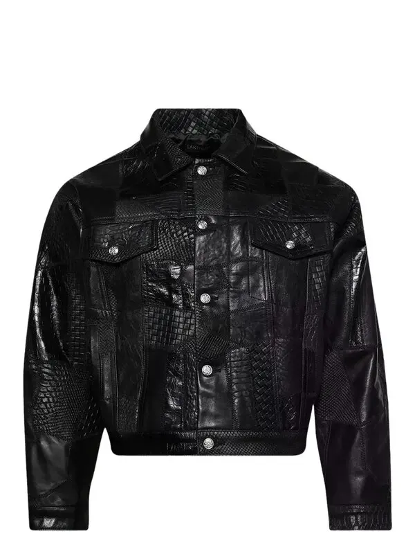 EARTHLING VIP Patchwork Leather Jacket - Black