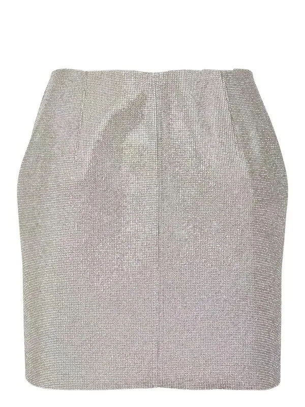 GAIA CANCIANI Embellished Zip-front Mini Skirt - Silver