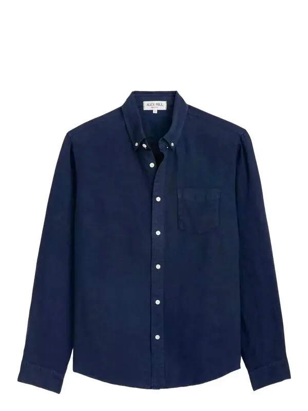 ALEX MILL Linen Long-sleeve Shirt - Blue