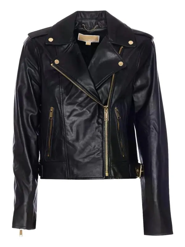 Michael Kors Zip-pocket Leather Jacket - Black