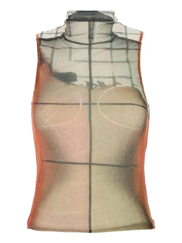 Jean Paul Gaultier Printed High-neck Sleeveless Top - Neutrals