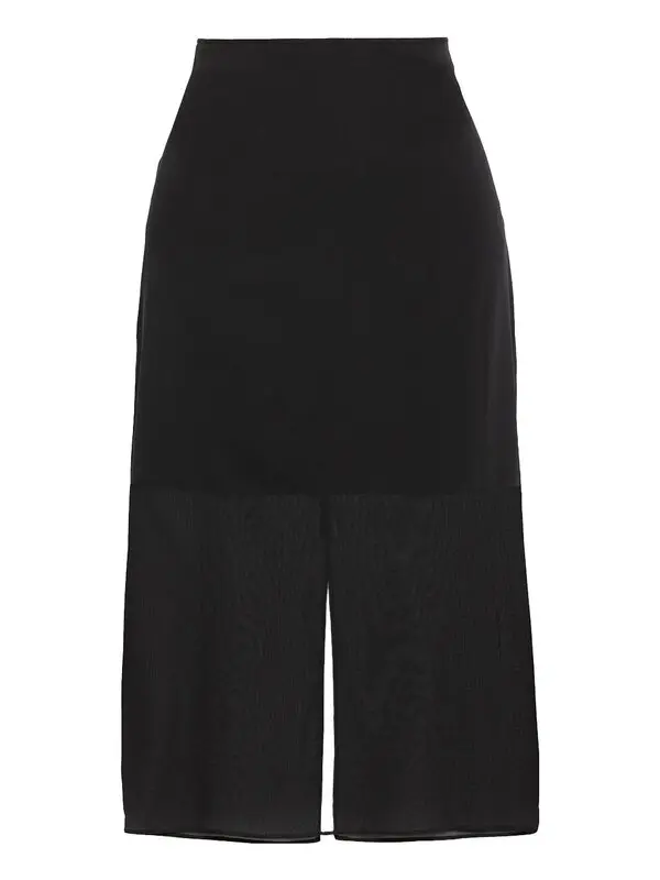 Vince Silk-blend Chiffon Midi Skirt - Black