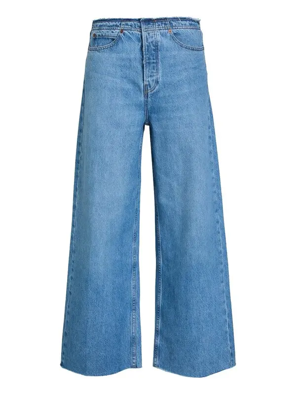 FRAME Le Low Baggy High-rise Wide-leg Jeans - Mid Denim