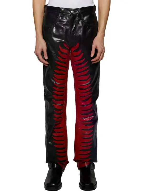 EARTHLING VIP Sun Ray Flame-detail Trousers - Black