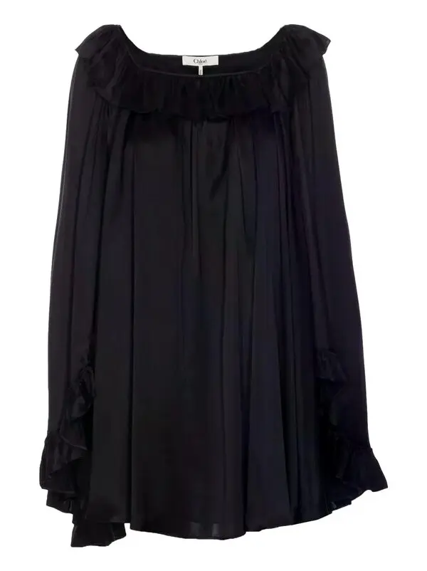 Chloé Ruffled Long-sleeves Dress - Black