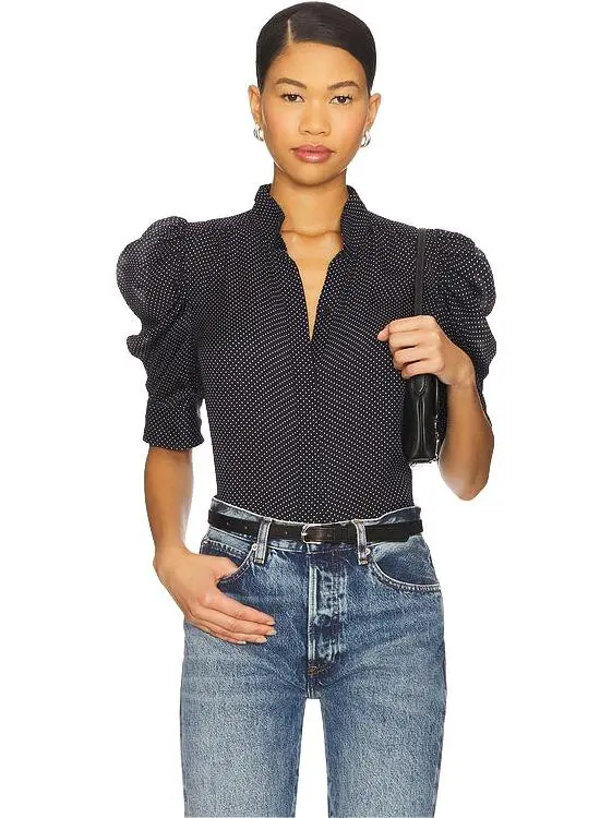 FRAME The Gillian Top - Navy Multi