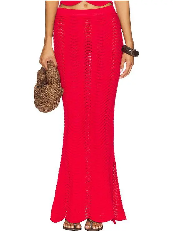 CIN CIN Soda Knit Maxi Skirt - Cherry