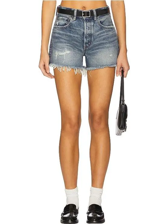 Moussy Vintage Herricks Denim Shorts - Blue
