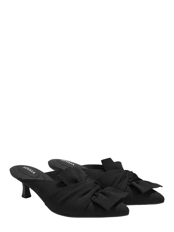 Vivaia Pointed-toe Bow Sandals - Black