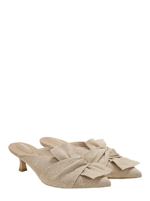 Vivaia Pointed-toe Bow Sandals - Golden Almond