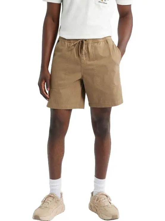 ROARK Made To Fade Stretch Cotton Drawstring Shorts - Washed Kha