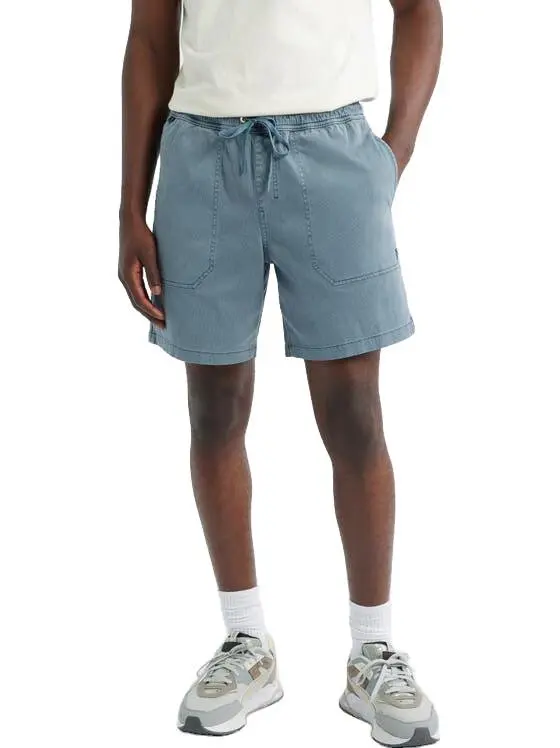 ROARK Made To Fade Stretch Cotton Drawstring Shorts - Washed Navy