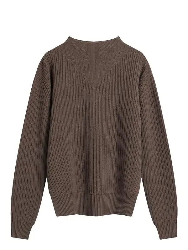 Rick Owens Fisherman Rib Crewneck Pullover - Dust