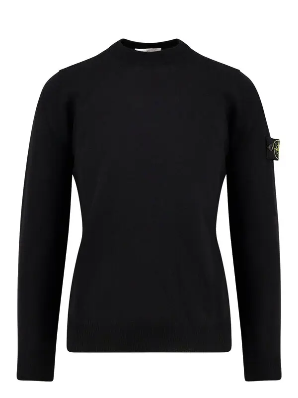 Stone Island Certified Virgin Wool Sweater - Black