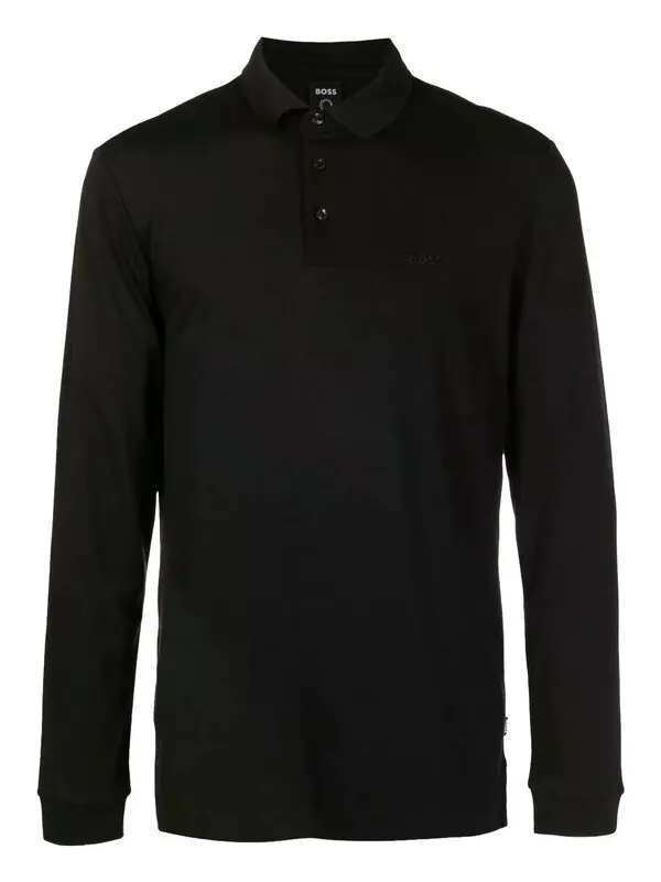 BOSS Long-sleeved Polo Shirt - Black