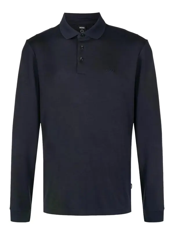 BOSS Long-sleeved Polo Shirt - Blue