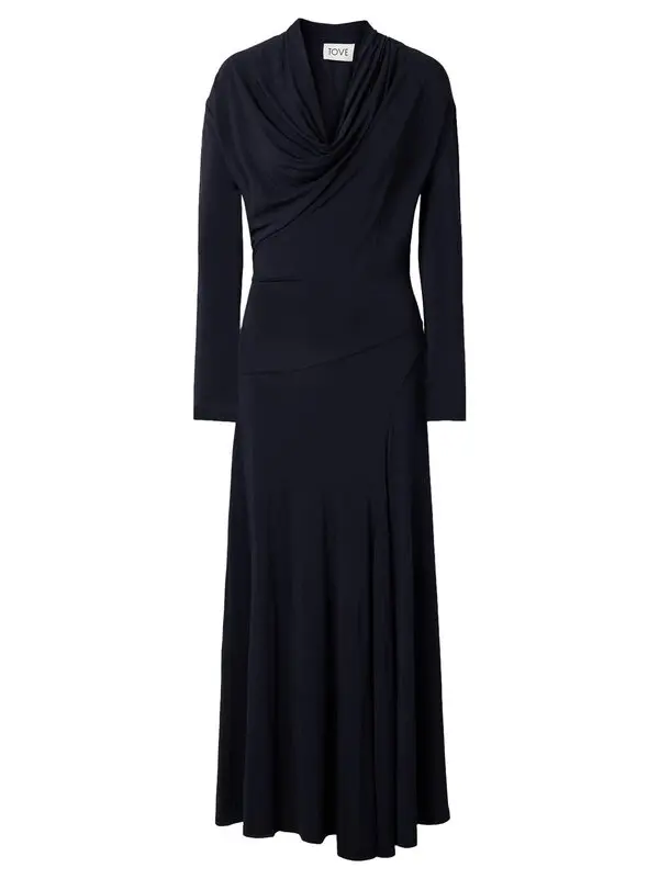 Tove Eadan Draped Jersey Maxi Dress - Blue