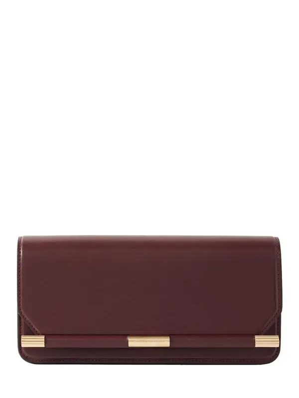 Victoria Beckham 202 Leather Clutch - Burgundy