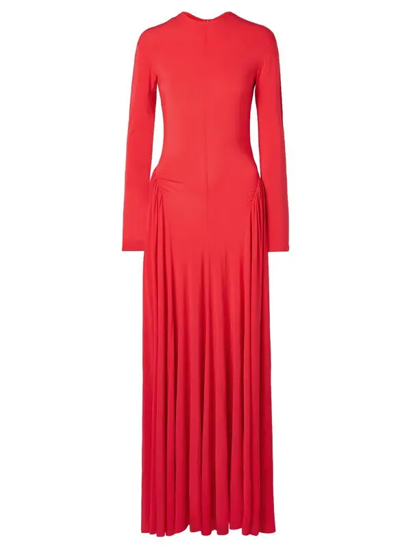 Tove Orea Gathered Stretch-jersey Maxi Dress - Red