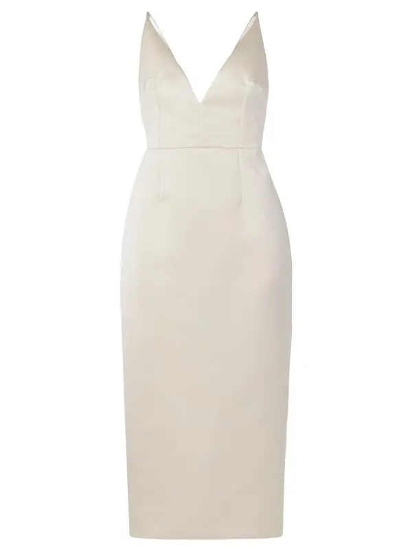 EMILIA WICKSTEAD Vero Open-back Duchesse-satin Midi Dress - Ivory