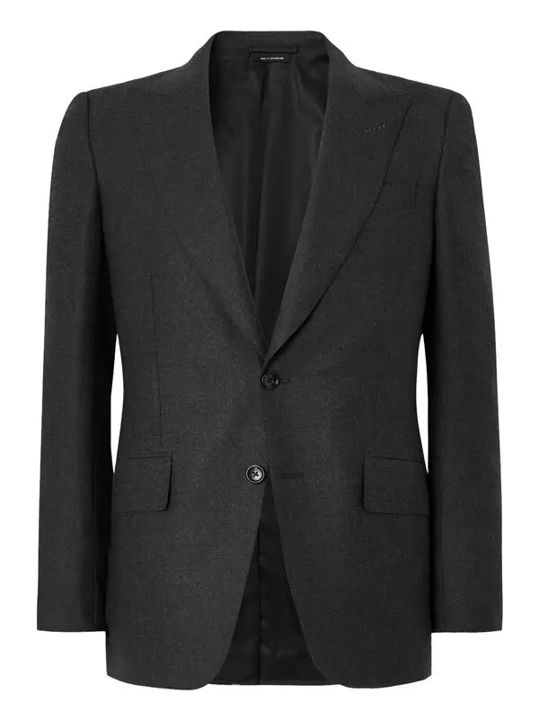 TOM FORD Stretch-wool Flannel Suit Jacket - Black
